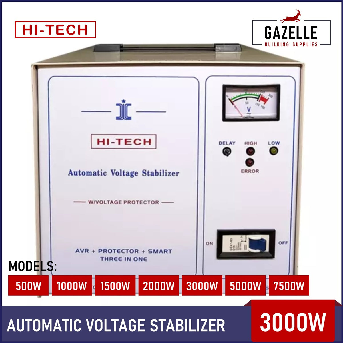 Hi-Tech 3000W AVR Automatic Voltage Regulator Stabilizer Servo Motor ...